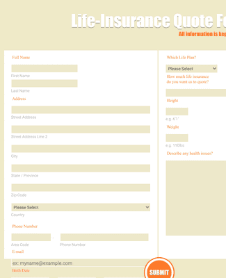 Responsive Life-Insurance Quote Form Template | Jotform