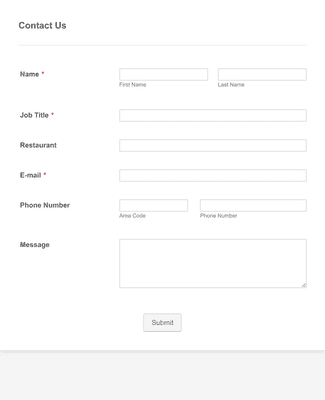 Restaurant Contact Form Template | Jotform