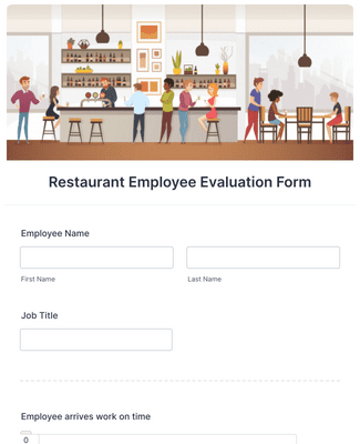 Restaurant Employee Evaluation Form Template | Jotform