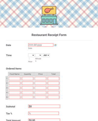 Restaurant Food Order Form Template | Jotform