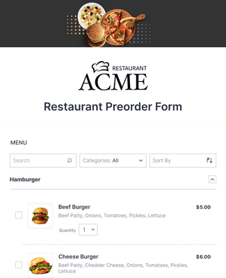 Food Order Form Templates for Online Delivery | Jotform