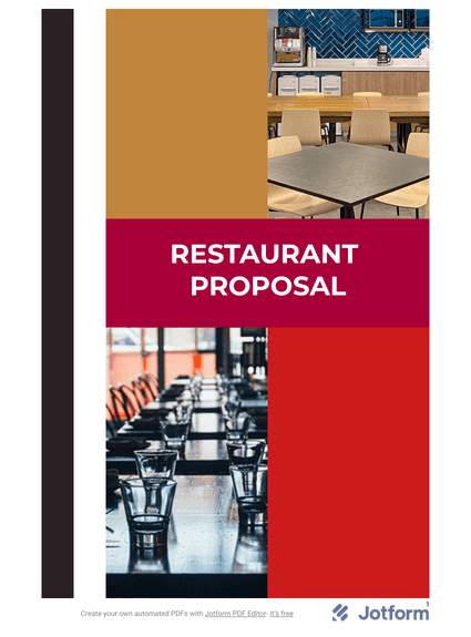 Restaurant Proposal - PDF Templates | Jotform