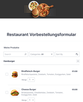 Restaurant Bestellformular Formularvorlage | Jotform