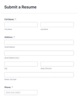 Resume Collection Form Template | Jotform