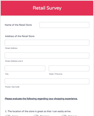 Retail Survey Form Template | Jotform