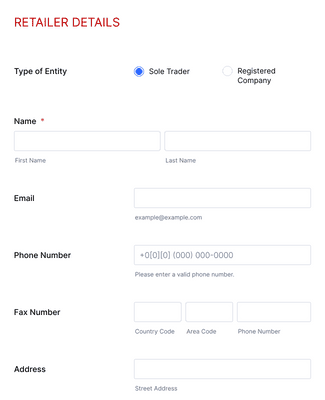 Retailer Application Form Template | Jotform