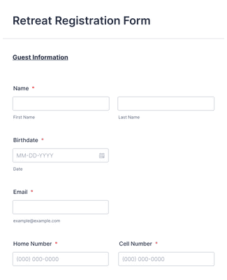 Retreat Registration Form Template | Jotform