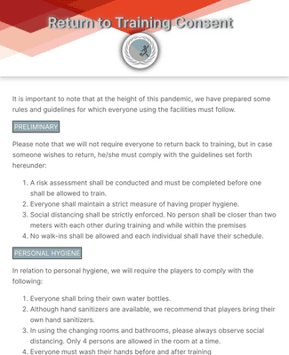Return to Training Consent Form Template | Jotform