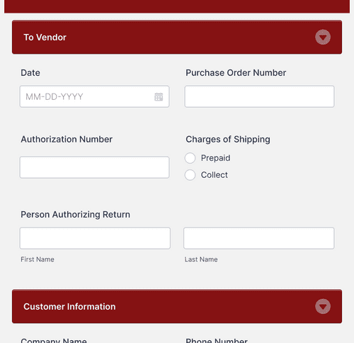 Return to Vendor Form Template | Jotform