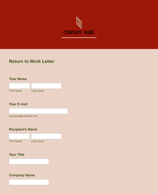 Return to Work Letter Form Template | Jotform