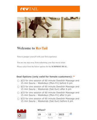 Massage Reservation Form Template | Jotform