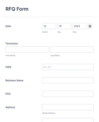 RFQ Form Template | Jotform