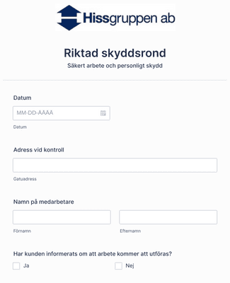 Riktad skyddsrond Form Template | Jotform