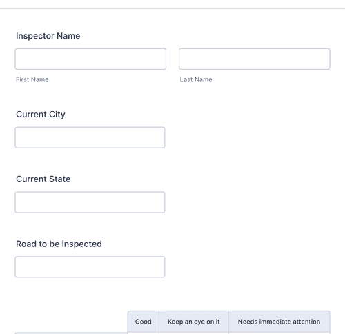 Road Inspection Checklist Form Template | Jotform