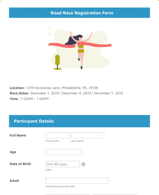 Road Race Registration Form Template | Jotform