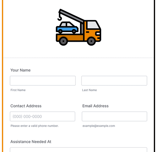 Roadside Assistance Request Form Template | Jotform