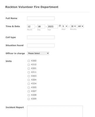 Fire Department Incident Report Form Template | Jotform