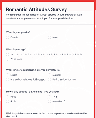 Romantic Survey Form Template | Jotform