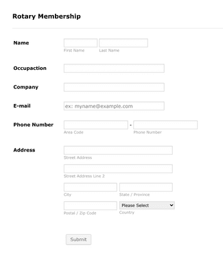 Rotary Membership Form Template | Jotform