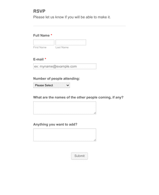 RSVP Form Template | Jotform