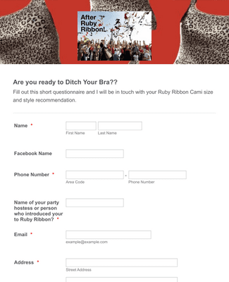 Ruby Ribbon Fit Form Template | Jotform