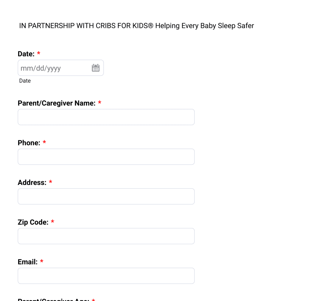 SAFE SLEEP POST-SURVEY Form Template | Jotform