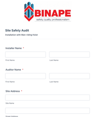 BINAPE Safety Audit Form Template | Jotform