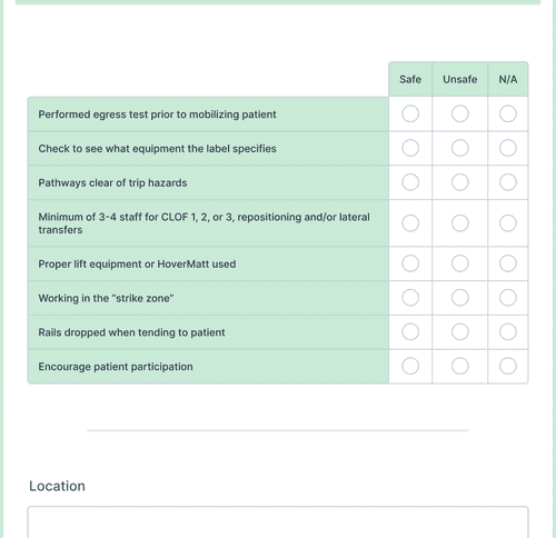 Safety Observation Checklist Form Template | Jotform