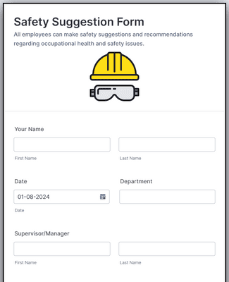 Safety Suggestion Form Template | Jotform