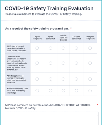 Safety Training Evaluation Form Template | Jotform