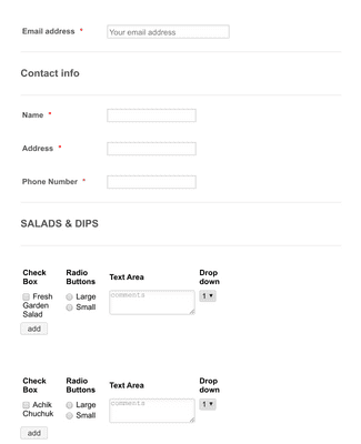 Salad Delivery Order Form Template | Jotform