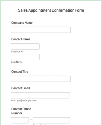 Sales Appointment Confirmation Form Template | Jotform