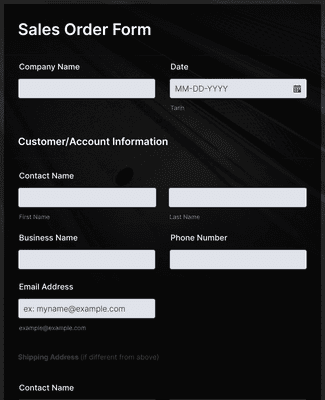 Sales Order Form Template | Jotform