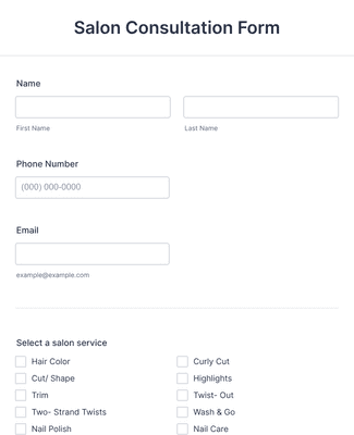 Salon Consultation Form Template | Jotform