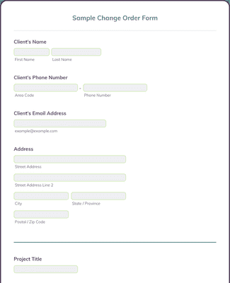 Sample Change Order Form Template | Jotform