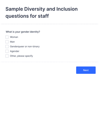 Sample Diversity and Inclusion questions for staff Form Template | Jotform
