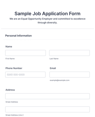 Sample Job Application Form Template | Jotform