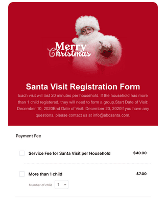 Santa Visit Registration Form Template | Jotform