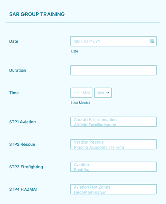 SAR - Group Training Form Template | Jotform