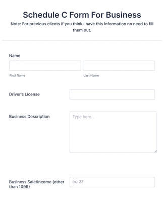 Schedule C Business Questionnaires A.F. Paredes & Co. CPAs LLP Form ...