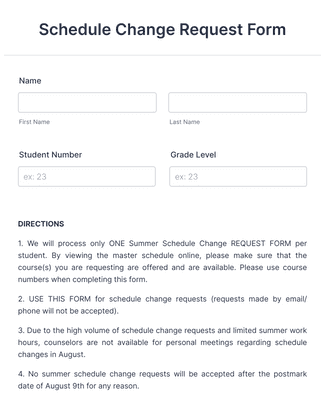 Schedule Change Request Form Template | Jotform