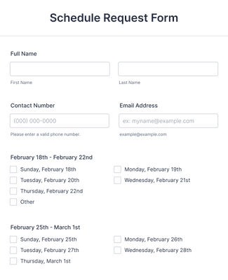 Schedule Request Form Template | Jotform