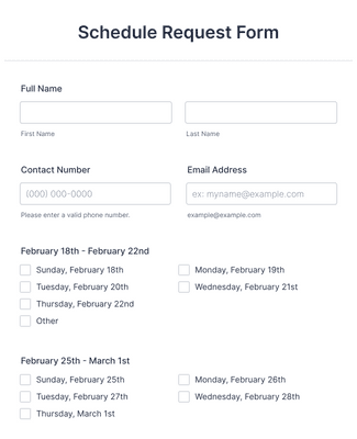 Schedule Request Form Template | Jotform