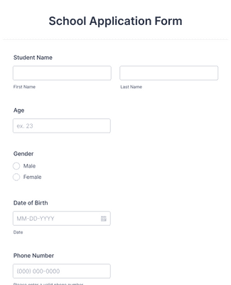 School Application Form Template | Jotform