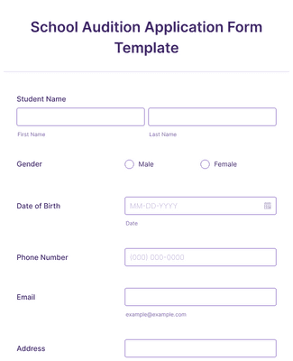 School Audition Application Form Template | Jotform
