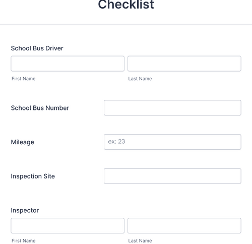 School Bus Pre-Trip Inspection Checklist Form Template | Jotform