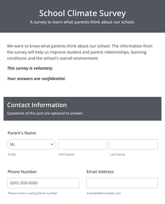 School Climate Survey Form Template | Jotform