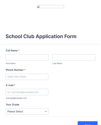 School Club Application Form Template | Jotform