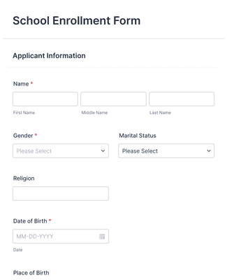 School Enrollment Form Template | Jotform