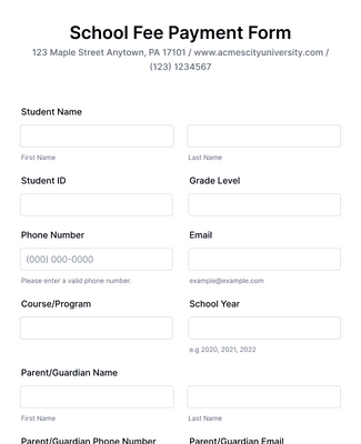 School Fee Payment Form Template | Jotform